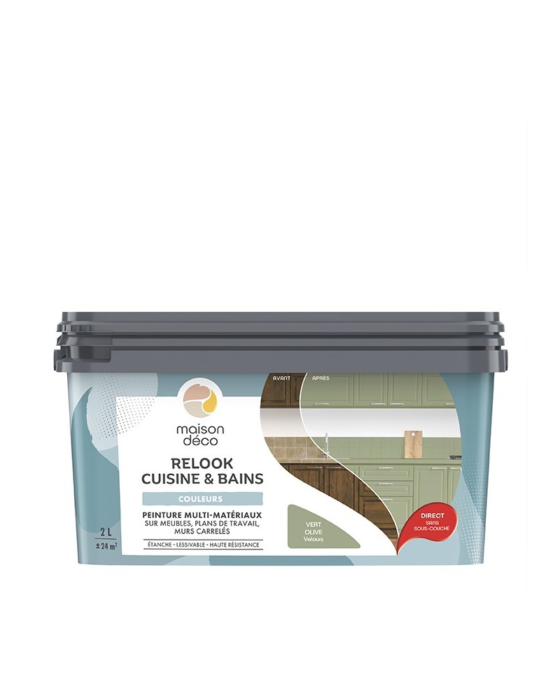 Relook Cuisine et Bains Couleurs Vert Olive | Peinture Cuisine et Bains ...