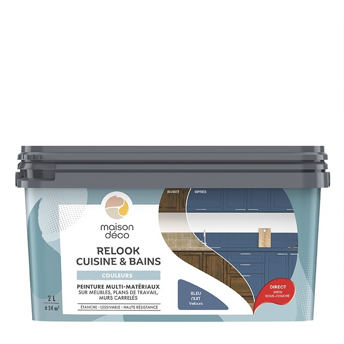 Relook Cuisine et Bains Couleurs Bleu Nuit | Peinture Cuisine et Bains ...