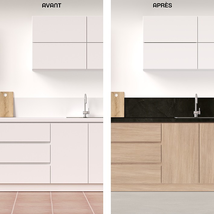 Relook Cuisine et Bains - Enduit Effet Ardoise Ardoise Noire Ardoise ...