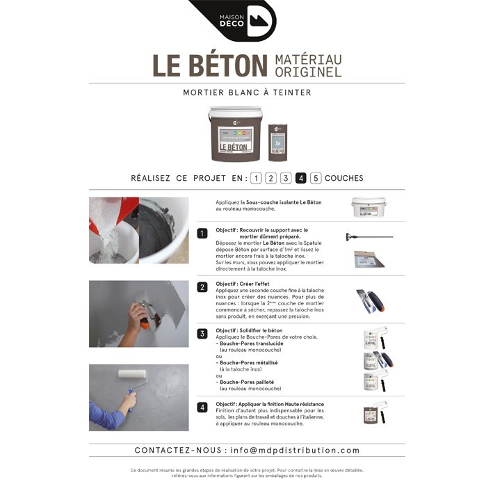 Le Béton | Mortier coloré de rénovation effet béton | Maison Déco