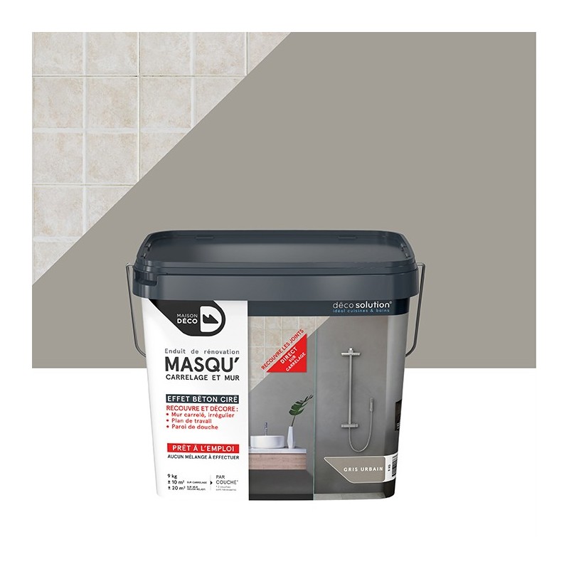 Kit Masqu'carrelage | Enduit béton de rénovation cuisines et bains| Maison Déco