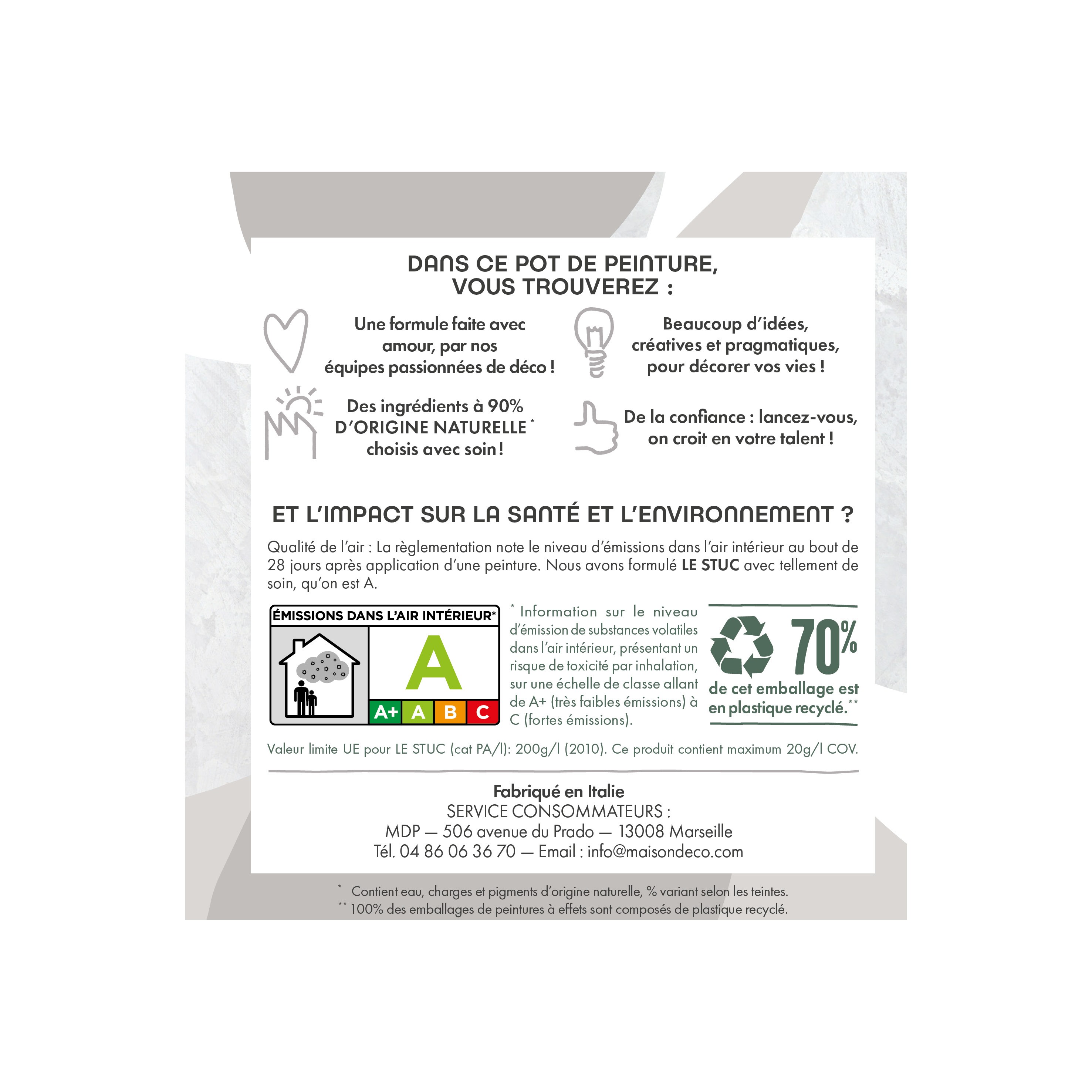 Le Stuc Gris de seravezza | Peinture à base de chaux effet marbré ...