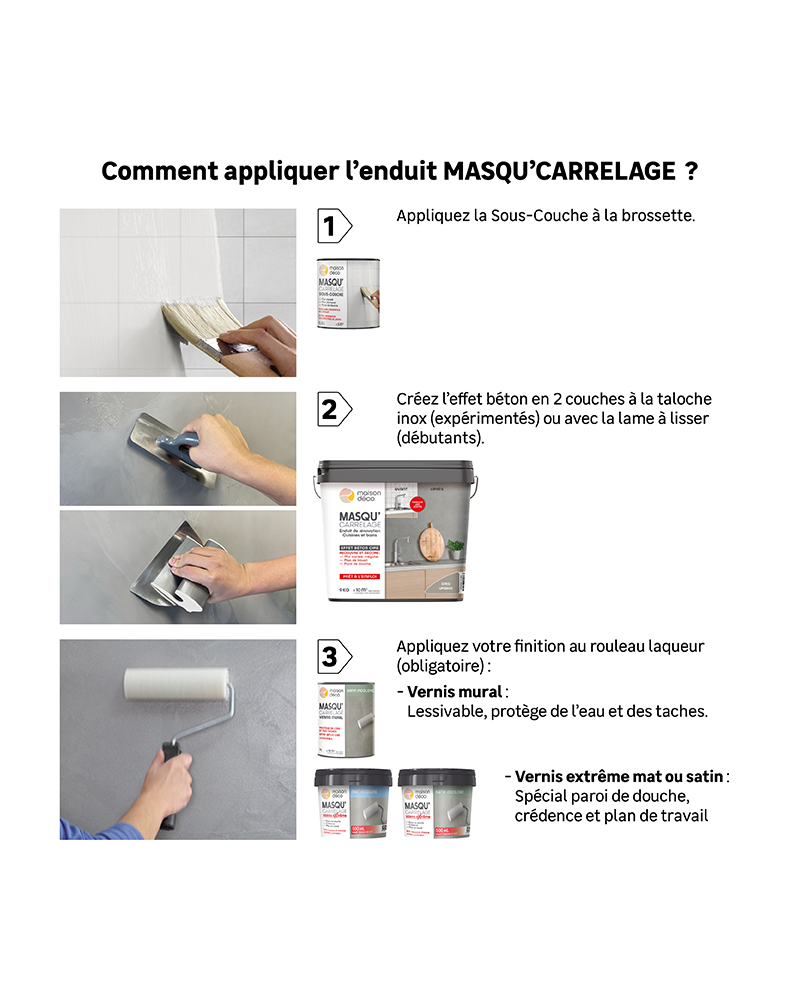 Masqu'carrelage et mur | Enduit de rénovation | Maison Déco
