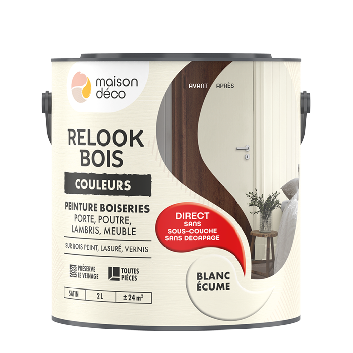 Relook Bois Couleurs Blanc écume | Peinture bois intérieur | Maison Déco