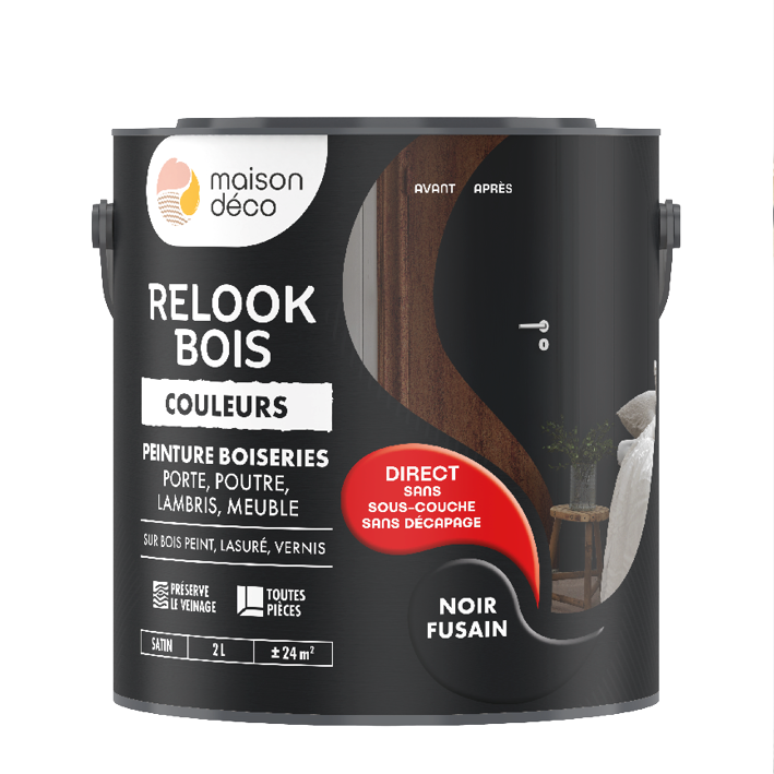 Relook Bois Couleurs Noir fusain | Peinture bois intérieur | Maison Déco