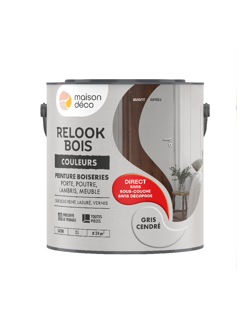 Relook Bois Couleurs Gris cendré | Peinture bois intérieur | Maison Déco