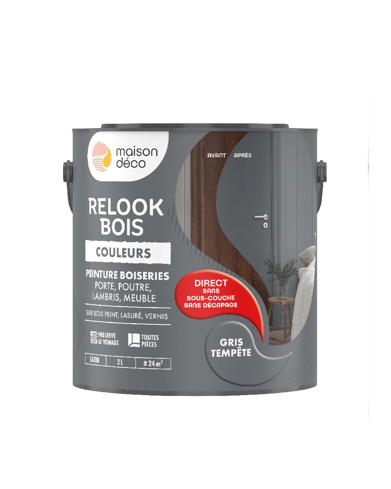 Relook Bois Couleurs Gris tempête | Peinture bois intérieur | Maison Déco